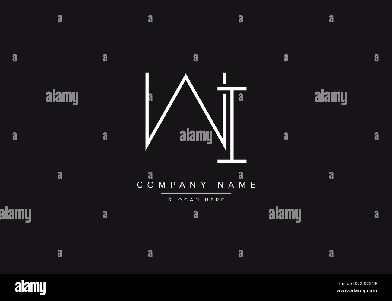 WI line art logo, abstract monogram letter logo vector illustration ...