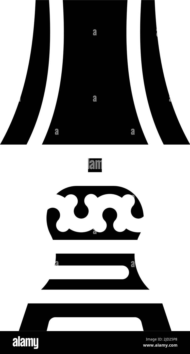 vintage lamp glyph icon vector illustration Stock Vector Image & Art ...