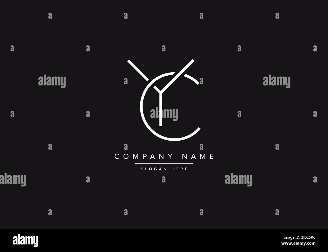 YC line art logo, abstract monogram letter logo vector illustration ...