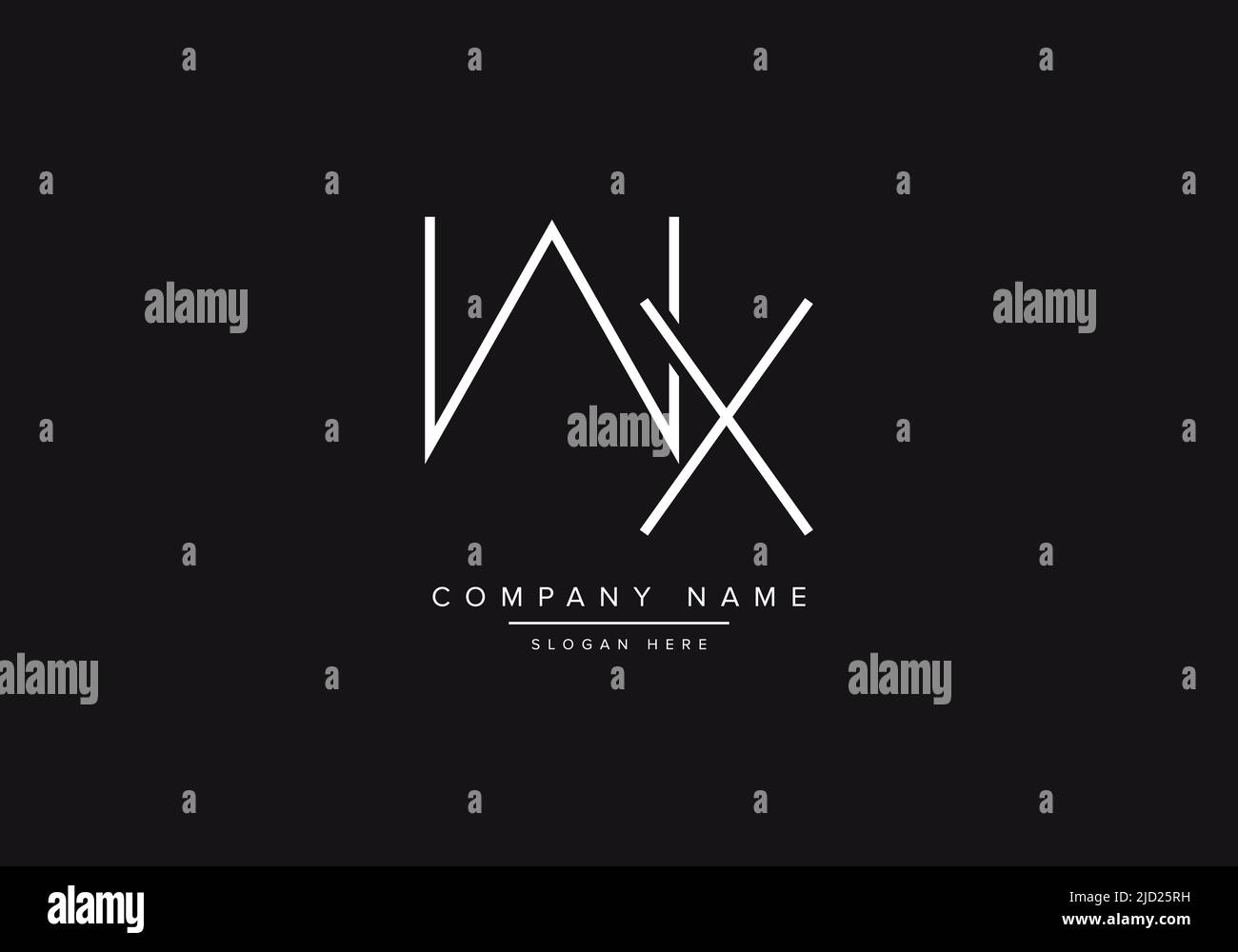 WX line art logo, abstract monogram letter logo vector illustration ...
