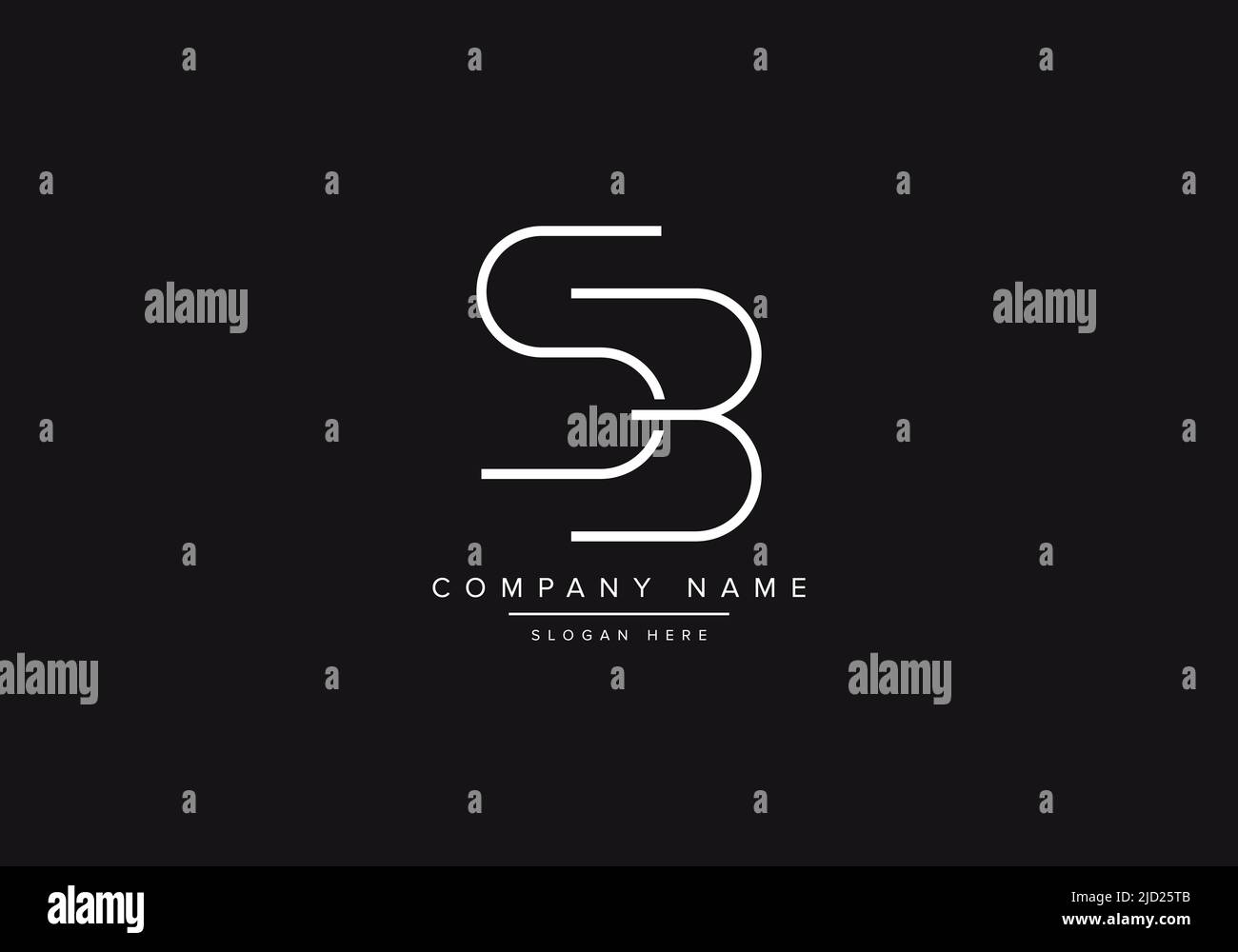 SB line art logo, abstract monogram letter logo vector illustration ...