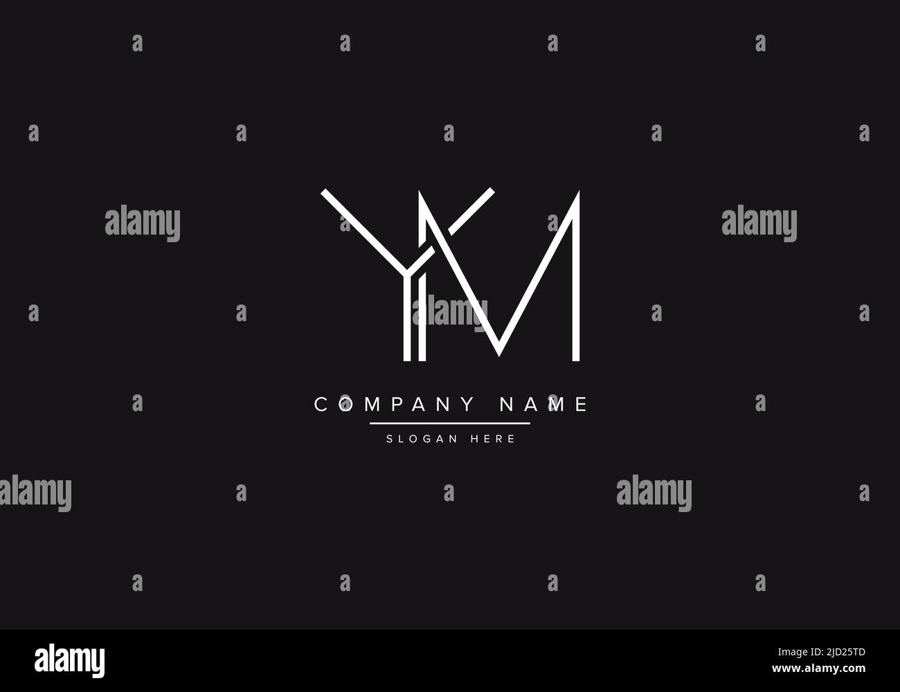 YM line art logo, abstract monogram letter logo vector illustration ...