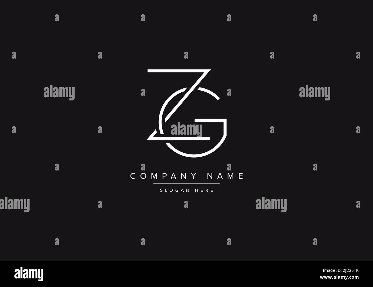 ZG line art logo, abstract monogram letter logo vector illustration ...