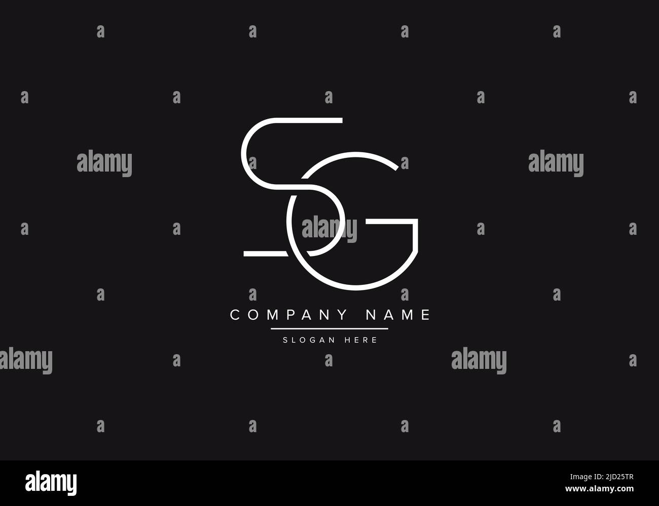 SG line art logo, abstract monogram letter logo vector illustration ...