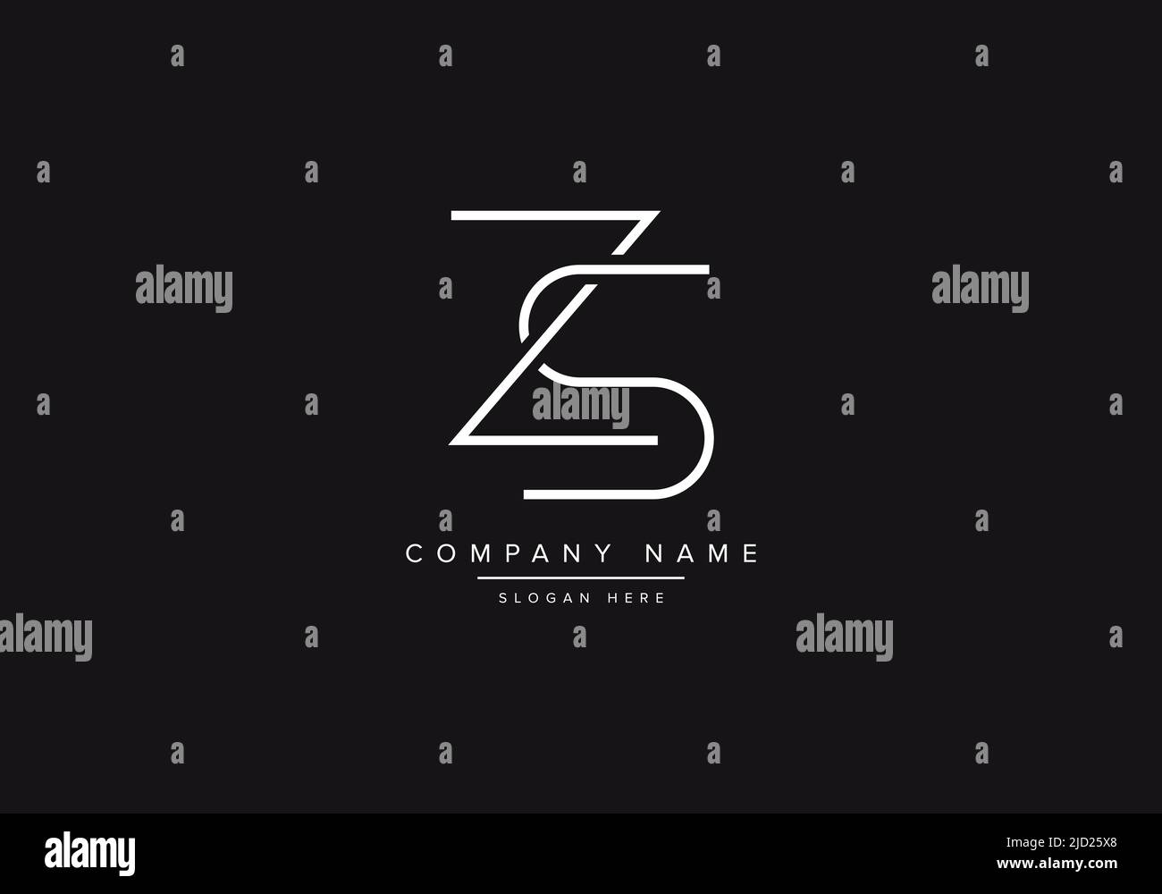 ZS line art logo, abstract monogram letter logo vector illustration ...