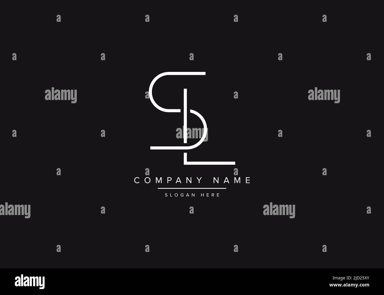 SL line art logo, abstract monogram letter logo vector illustration ...