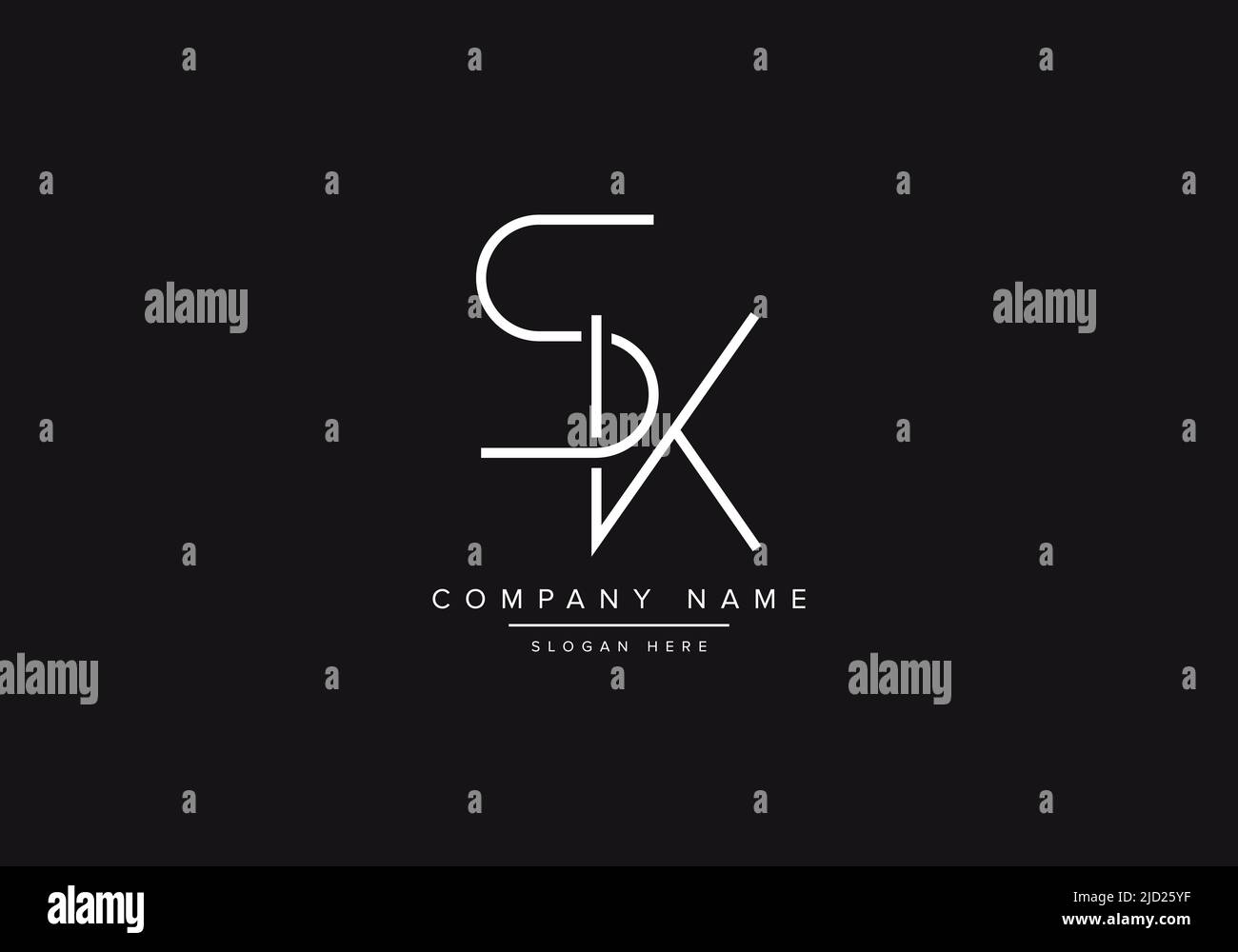 SK line art logo, abstract monogram letter logo vector illustration ...