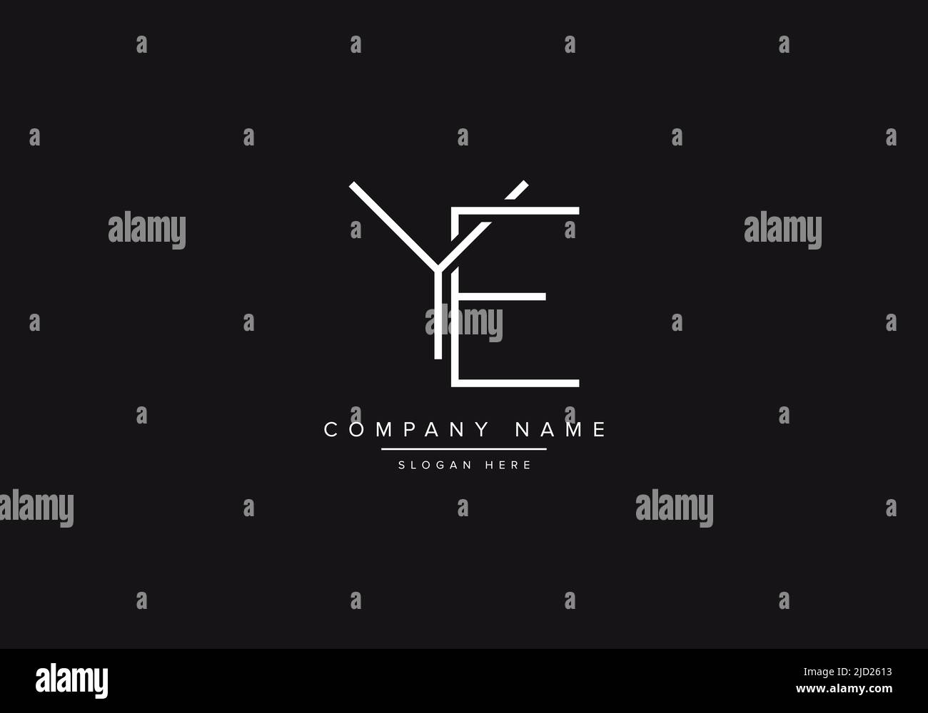 YE line art logo, abstract monogram letter logo vector illustration ...