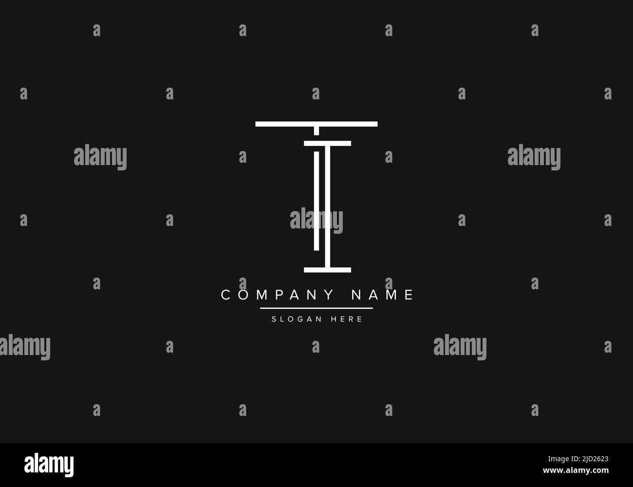 TI line art logo, abstract monogram letter logo vector illustration ...