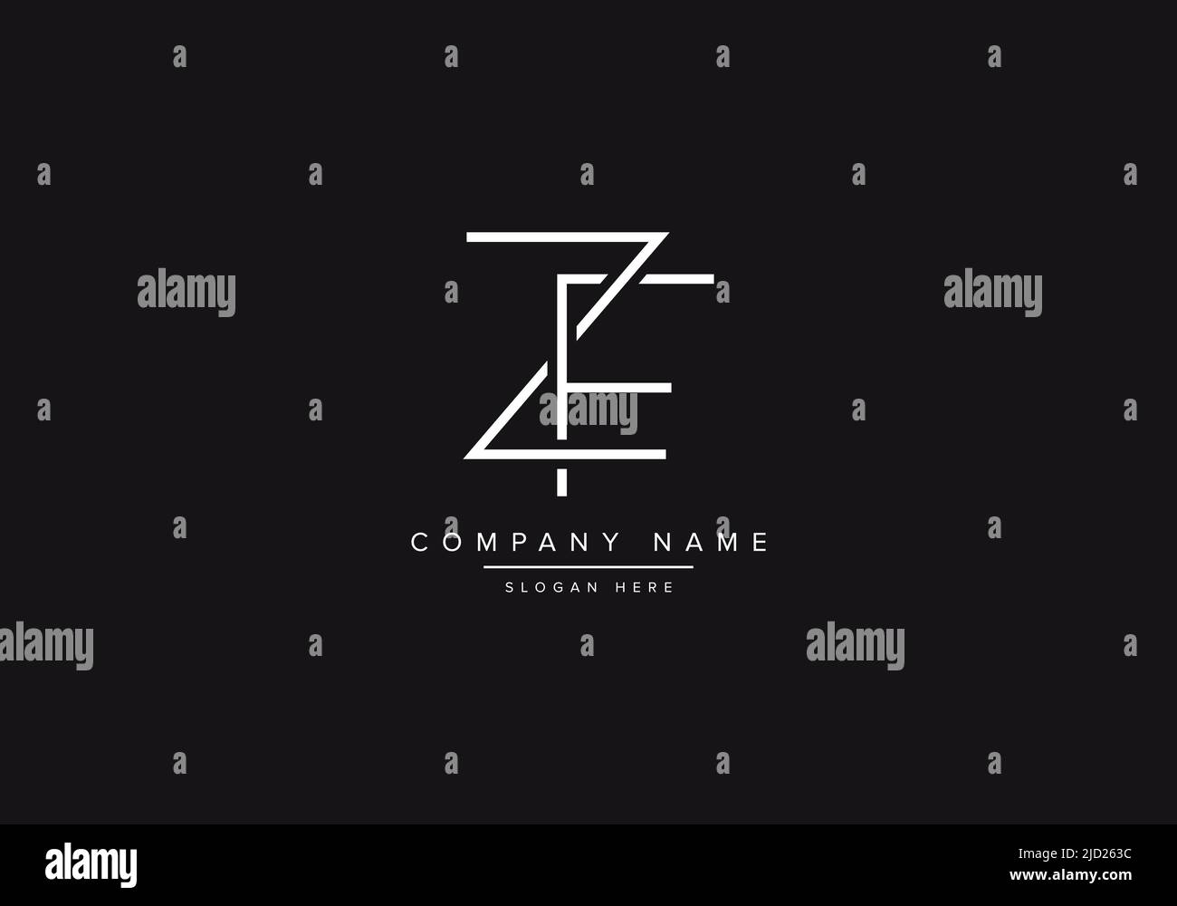 ZF line art logo, abstract monogram letter logo vector illustration ...