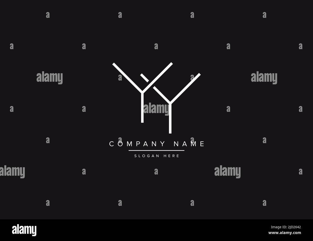 YY line art logo, abstract monogram letter logo vector illustration ...