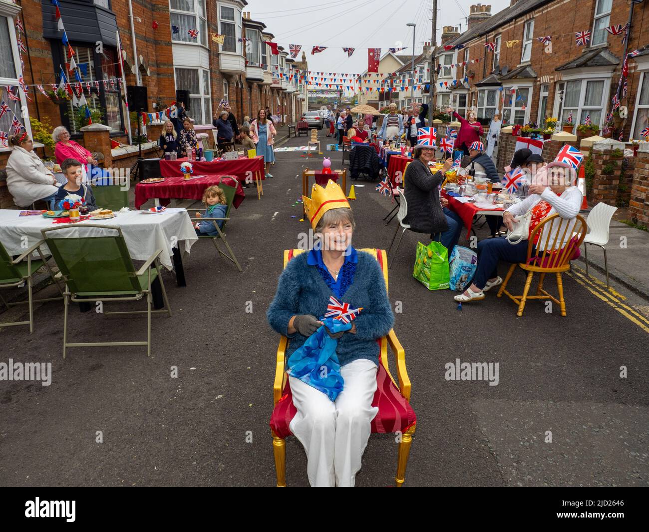A street party to celebrate the Queen's Platinum Jubilee in Weymouth ...