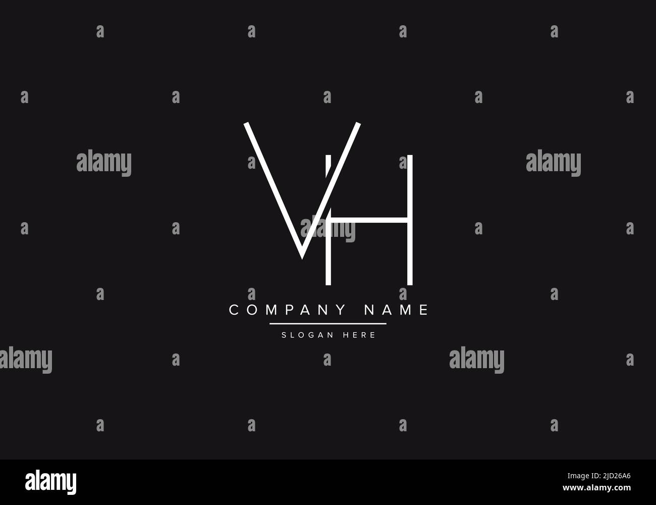 VH line art logo, abstract monogram letter logo vector illustration ...