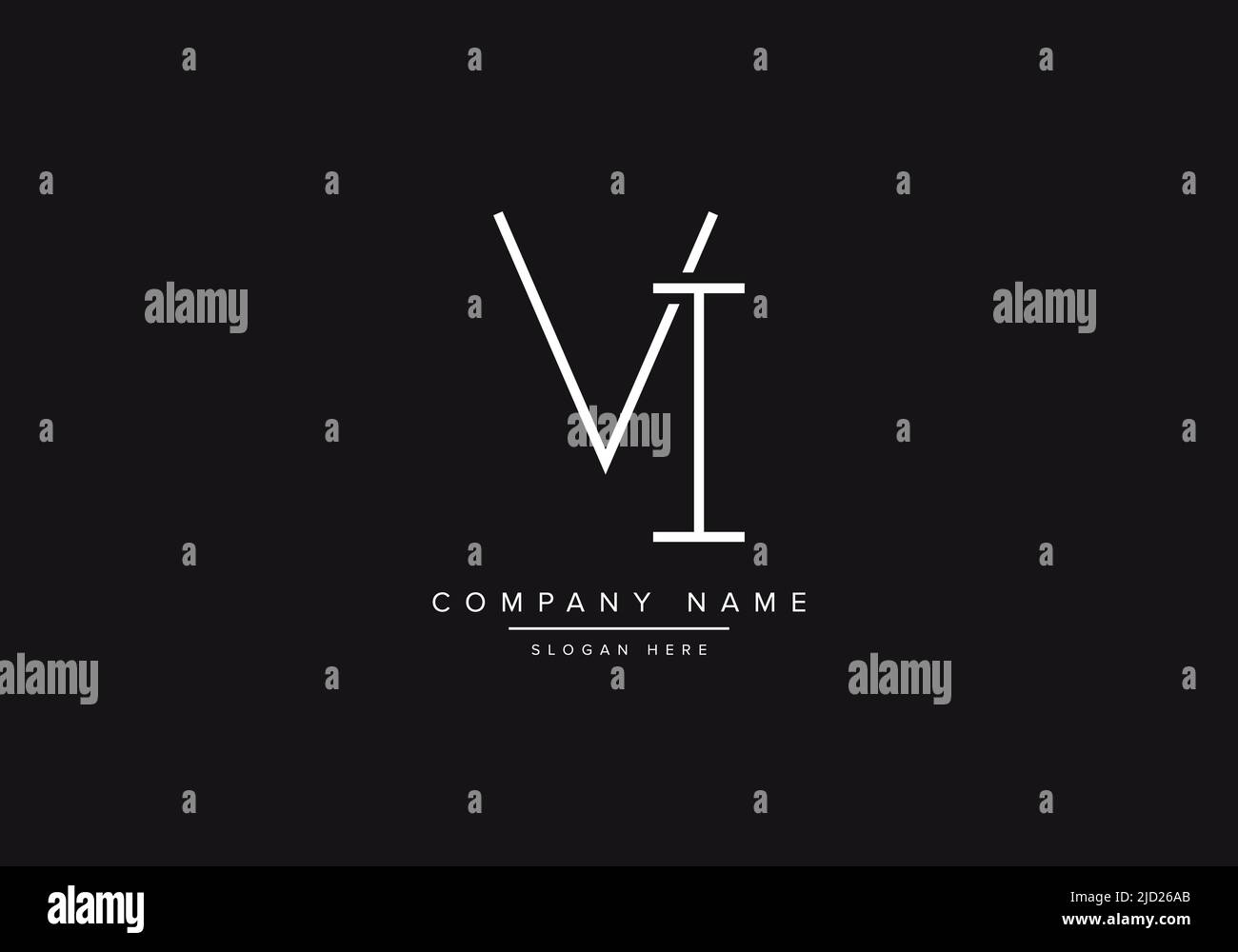 VI line art logo, abstract monogram letter logo vector illustration ...