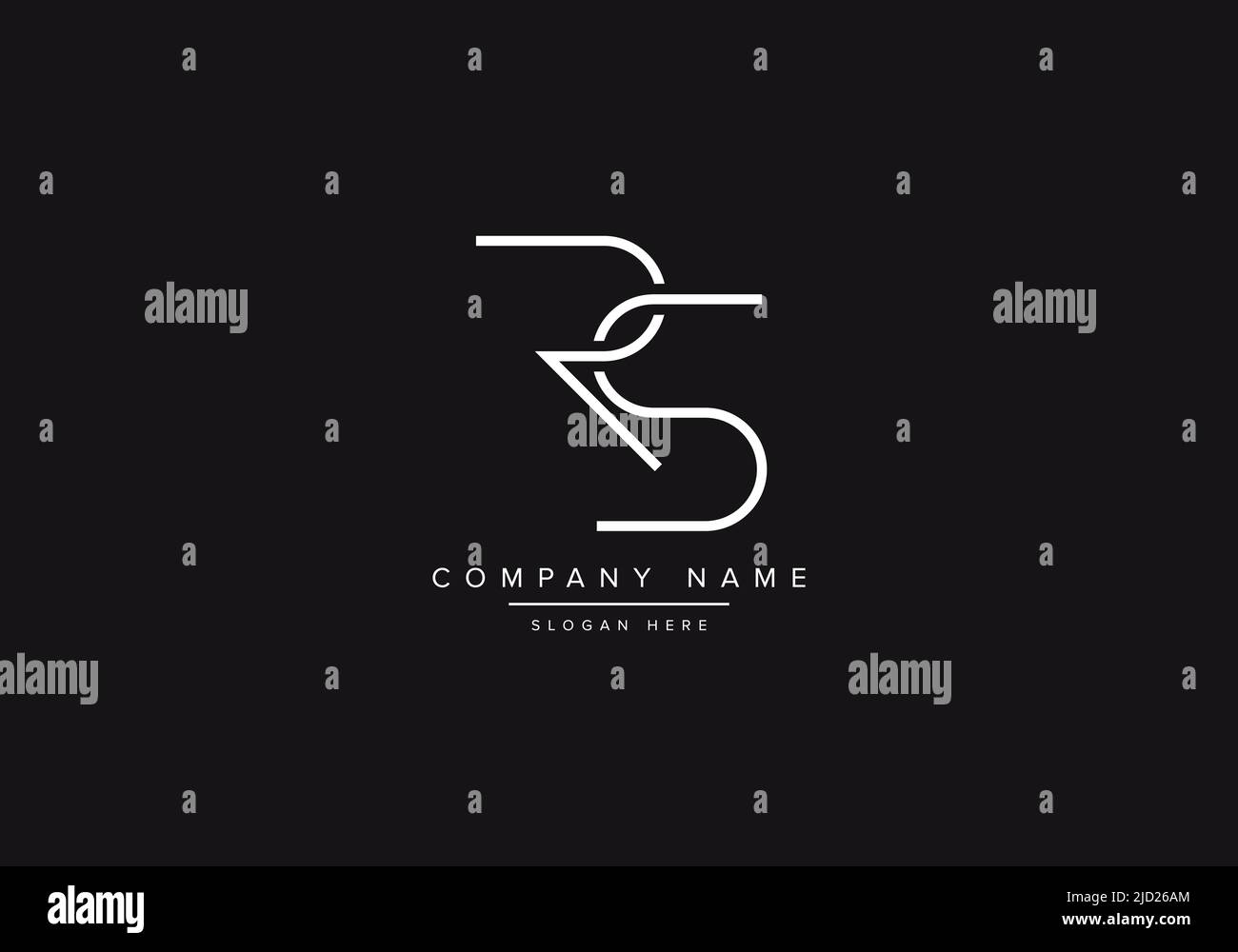 RS line art logo, abstract monogram letter logo vector illustration ...