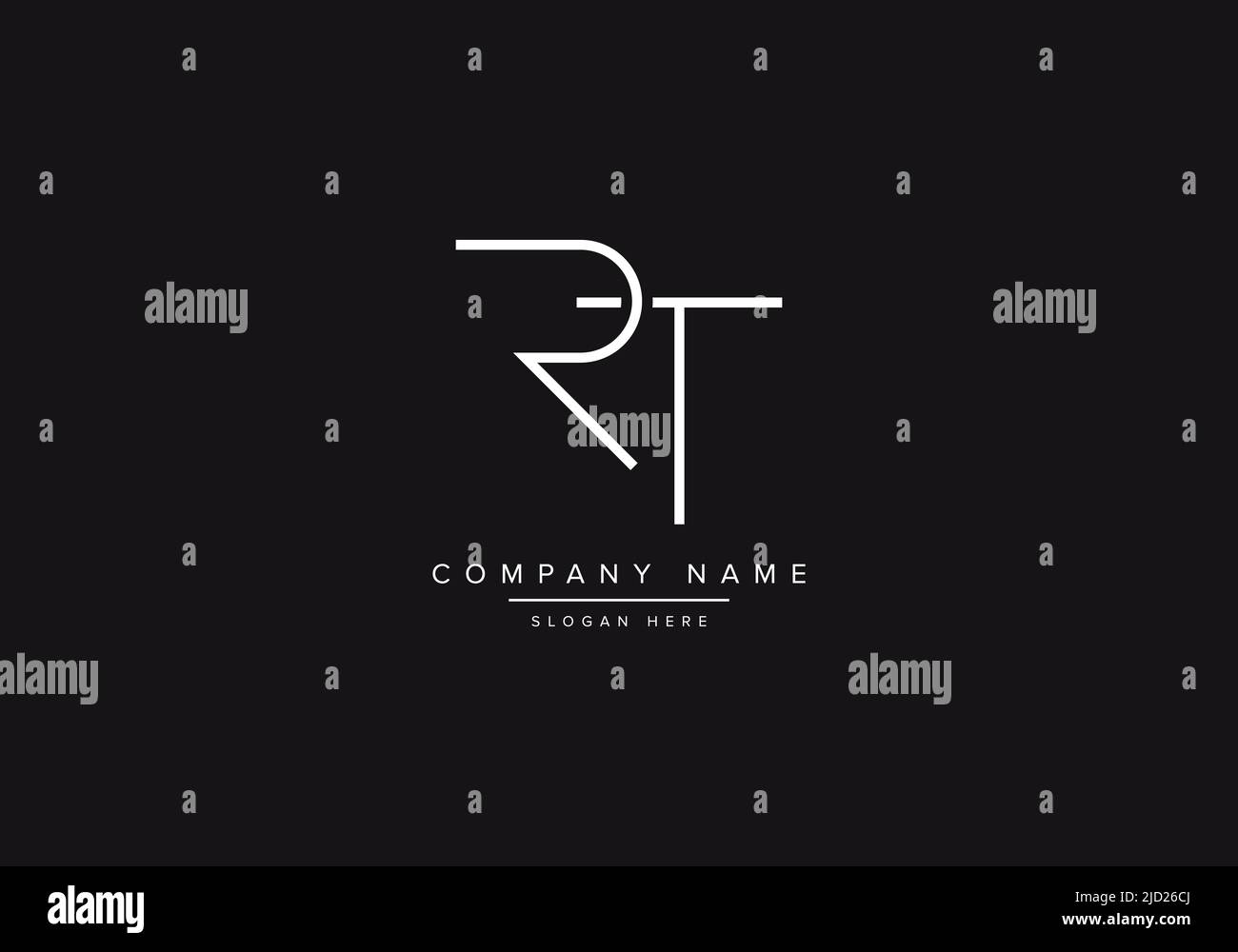 RT line art logo, abstract monogram letter logo vector illustration ...