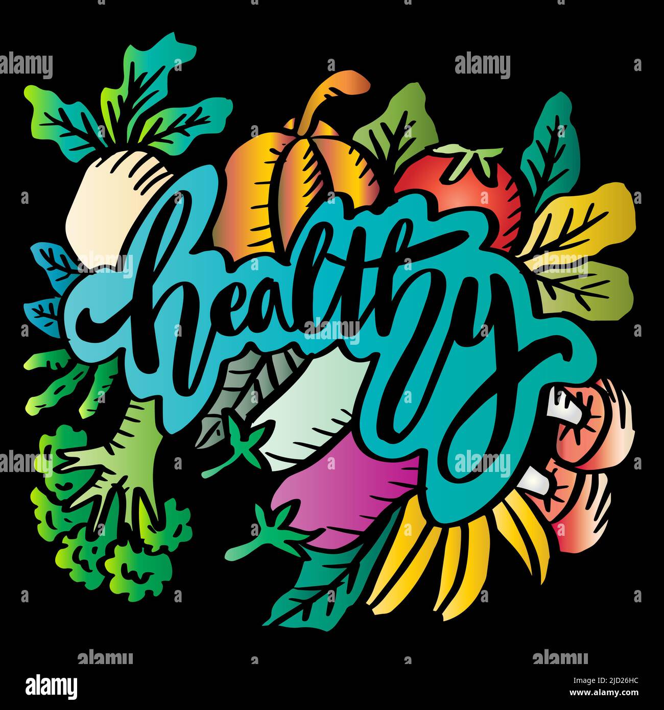 Healthy Lettering Typography. Slogan concept Stock Photo - Alamy