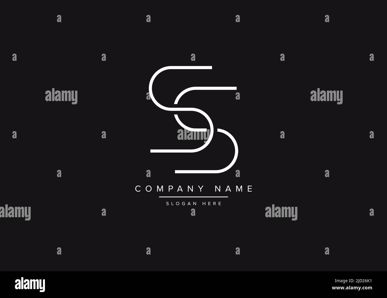 SS line art logo, abstract monogram letter logo vector illustration ...