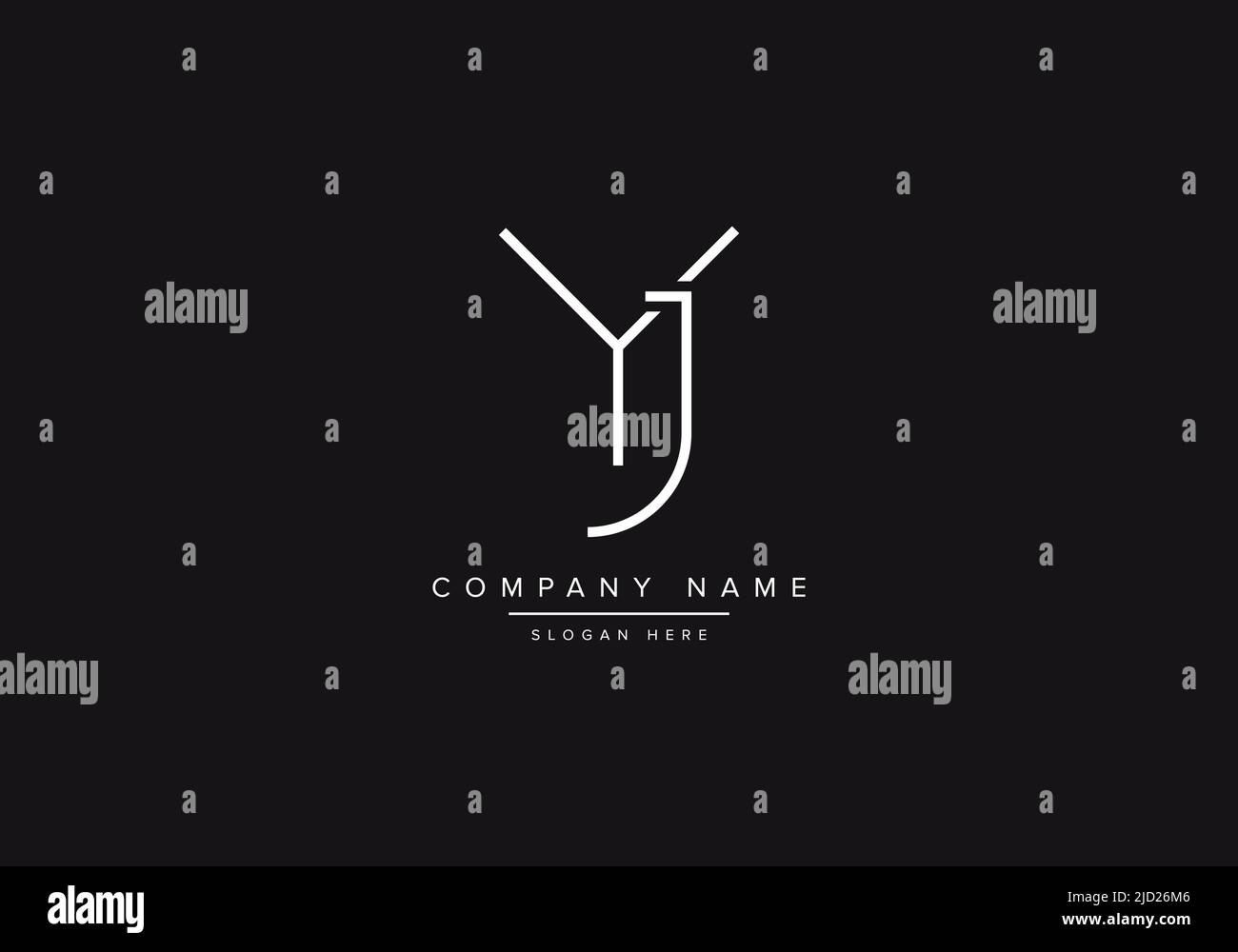 YJ line art logo, abstract monogram letter logo vector illustration ...