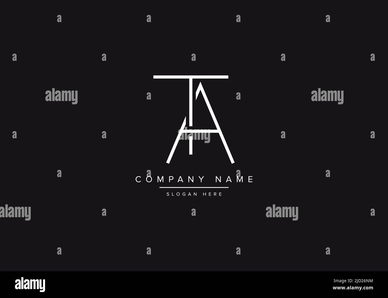 TA line art logo, abstract monogram letter logo vector illustration ...