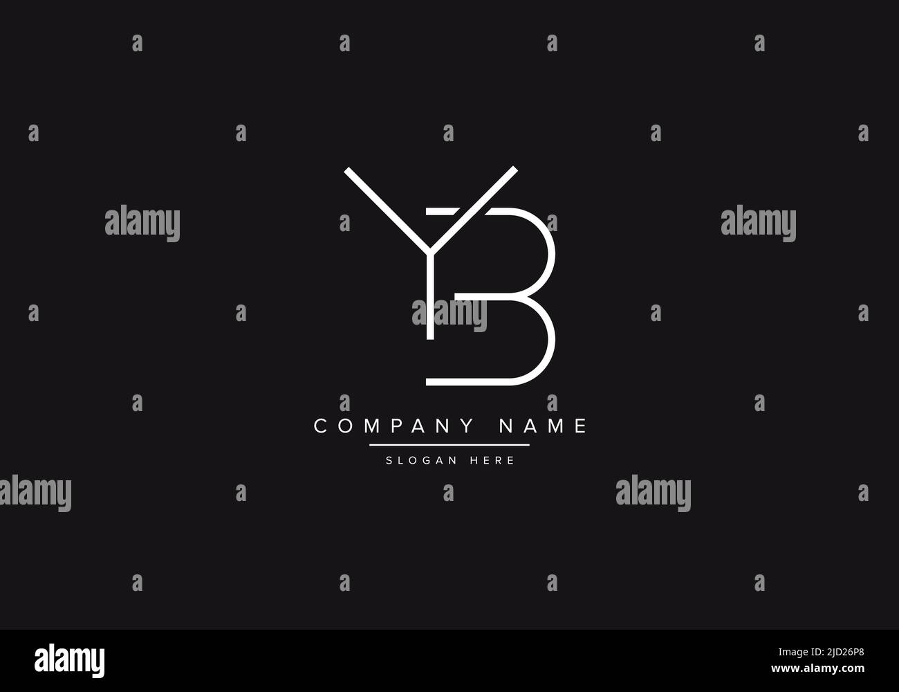 YB line art logo, abstract monogram letter logo vector illustration ...