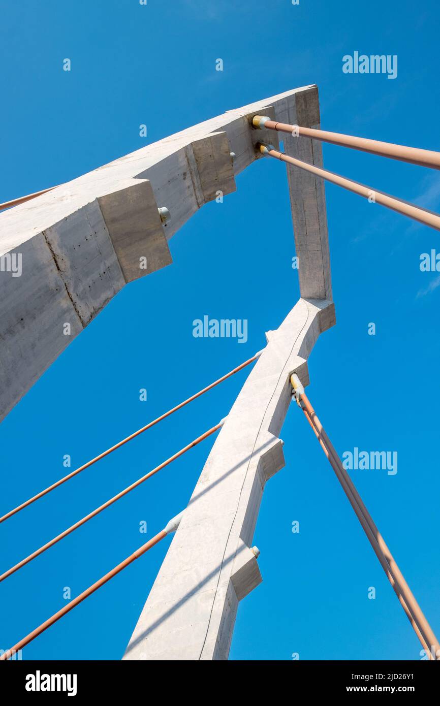 Abstract photo of a cable-stayed bridge Stock Photo - Alamy