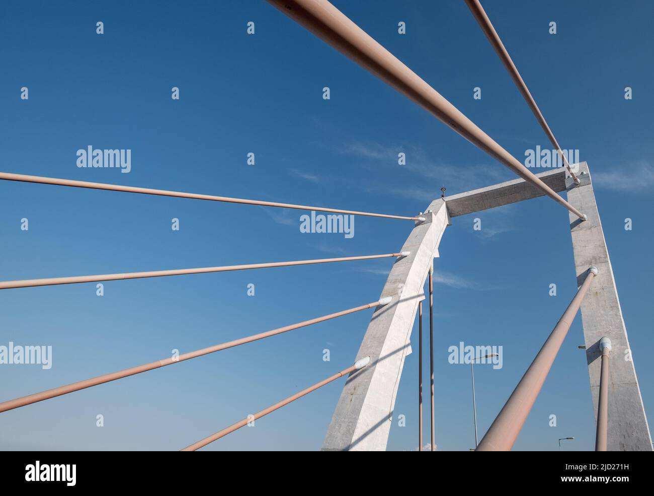 Abstract photo of a cable-stayed bridge Stock Photo - Alamy