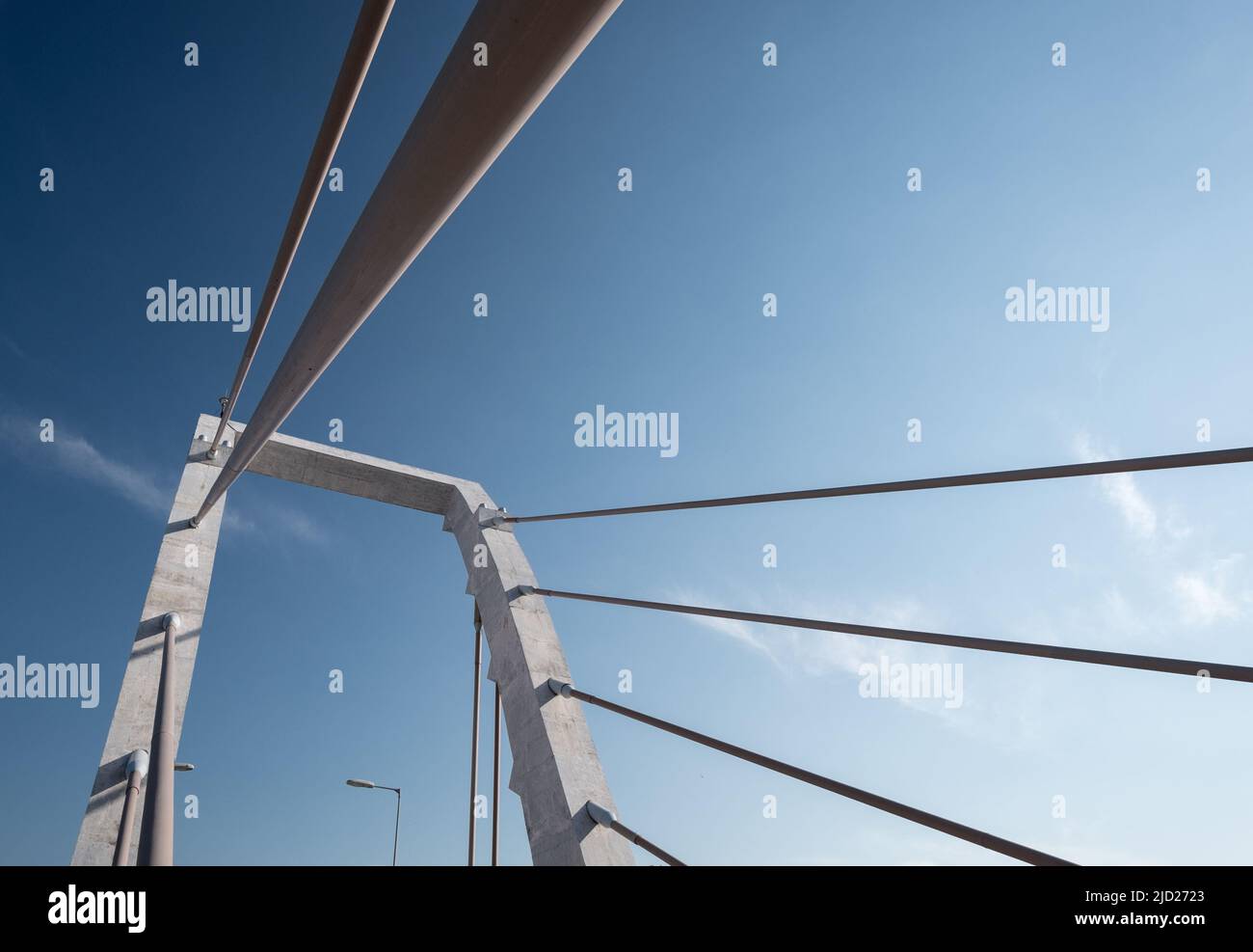 Abstract photo of a cable-stayed bridge Stock Photo - Alamy