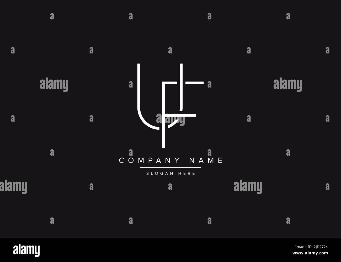 UF line art logo, abstract monogram letter logo vector illustration ...
