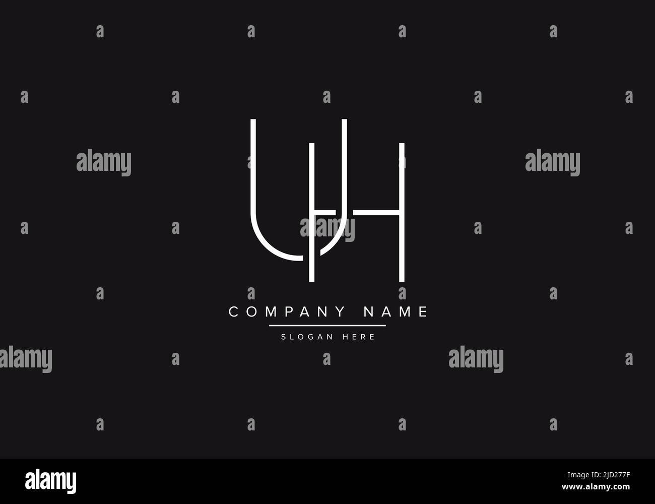 UH line art logo, abstract monogram letter logo vector illustration ...