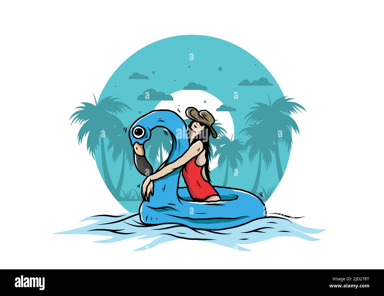 Cartoon woman wearing bikini Stock Vector Images - Alamy