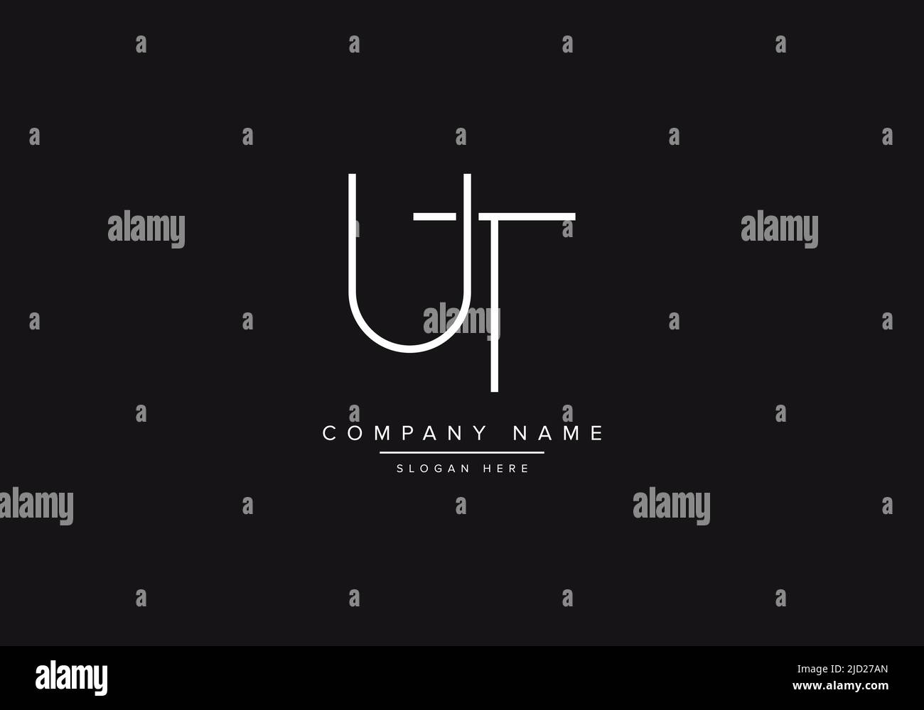 UT line art logo, abstract monogram letter logo vector illustration ...