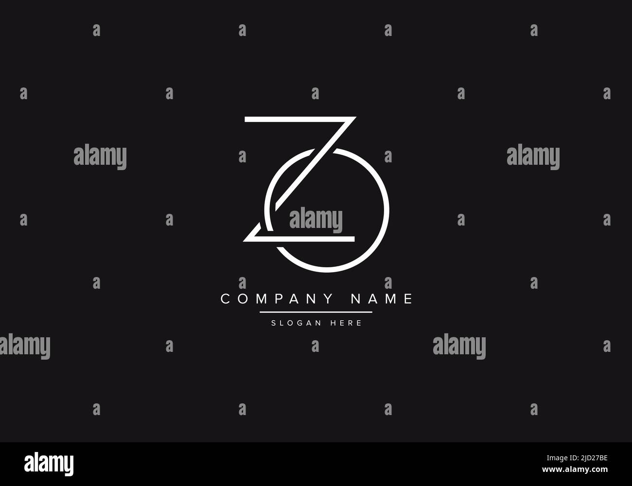 ZO line art logo, abstract monogram letter logo vector illustration ...