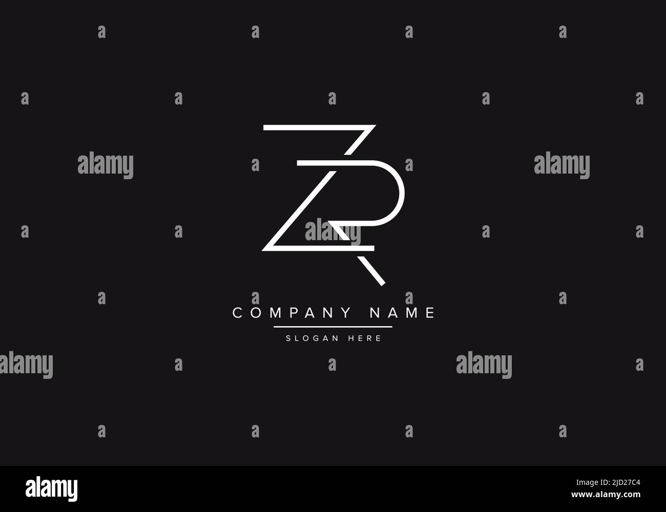 ZR line art logo, abstract monogram letter logo vector illustration ...