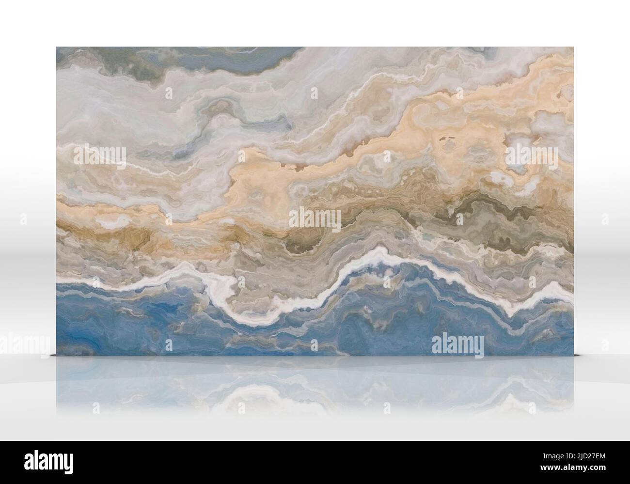 Onyx marble tile standing on the white background with reflections and ...