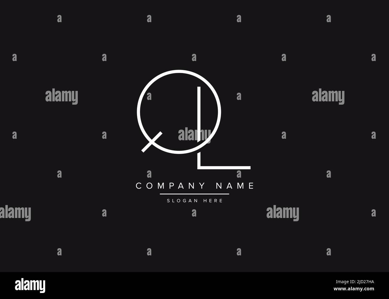 QL line art logo, abstract monogram letter logo vector illustration ...