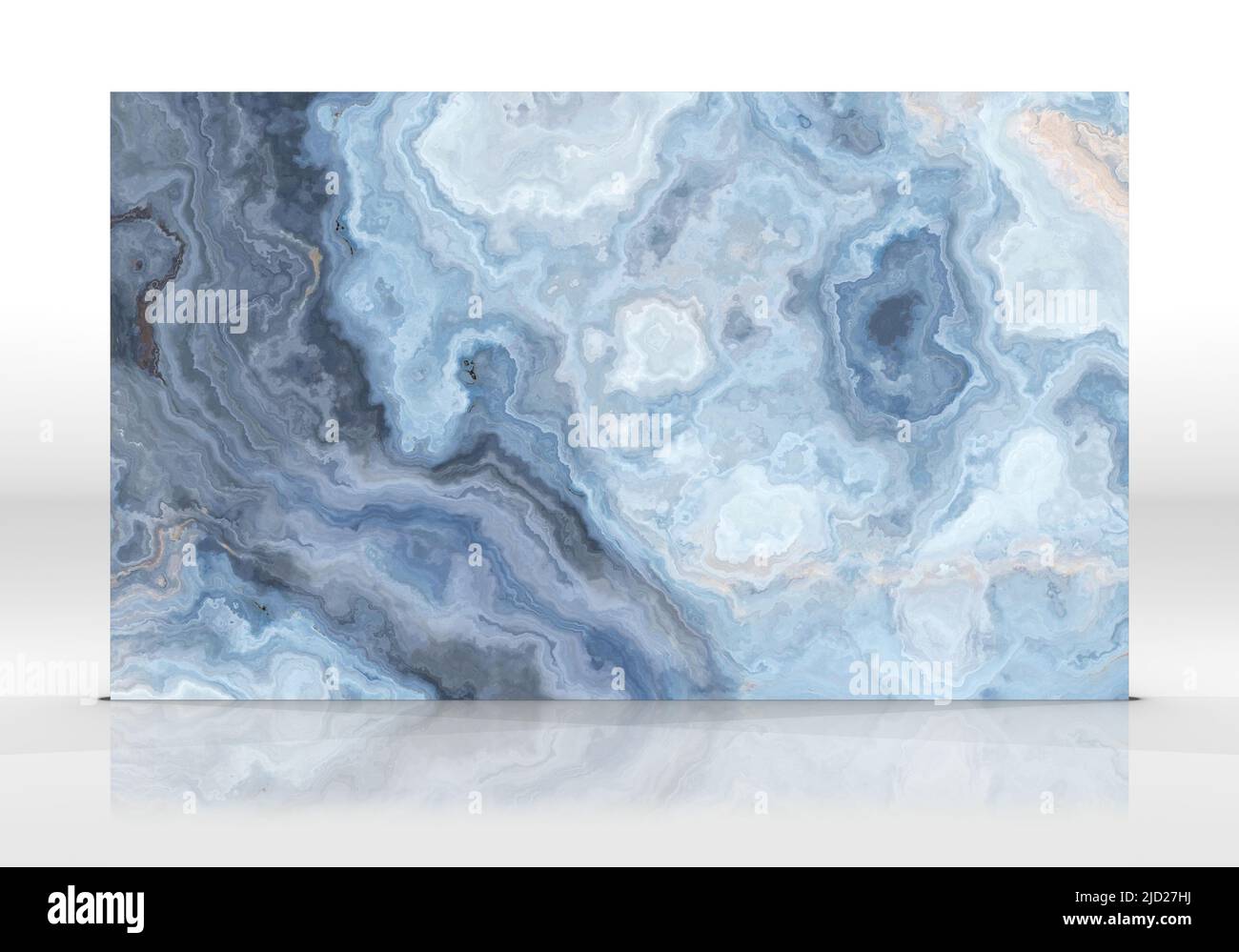 Onyx marble tile standing on the white background with reflections and ...