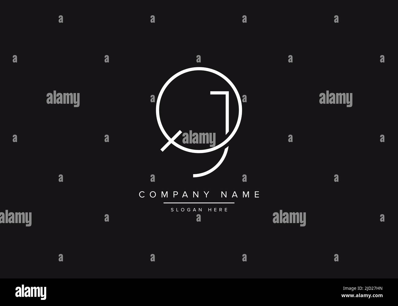 QJ line art logo, abstract monogram letter logo vector illustration ...