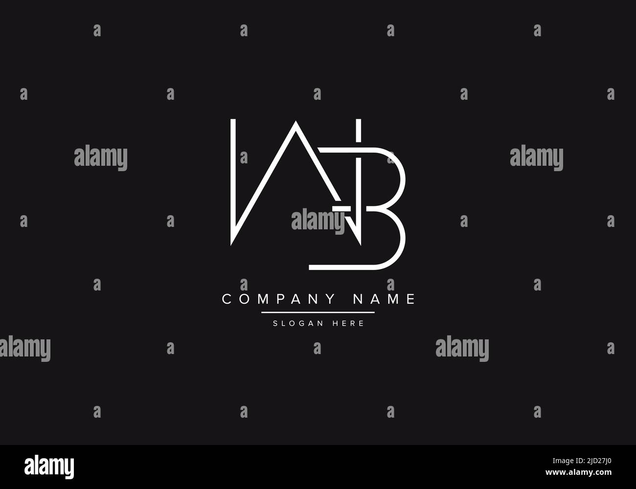Alphabet letter icon logo WB Stock Vector Image & Art - Alamy