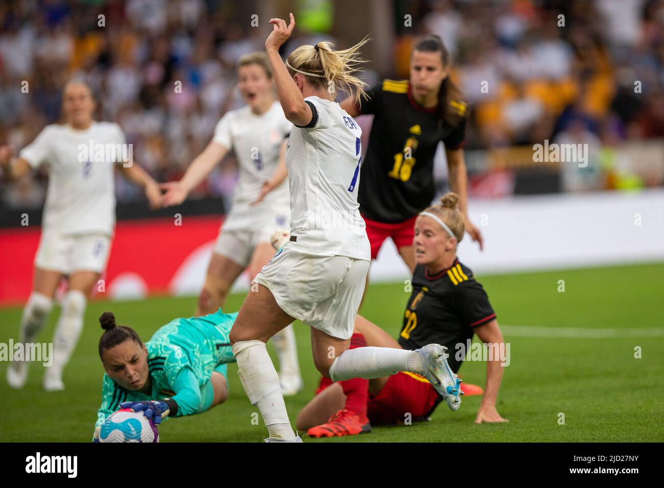 Thursday, 16th June 2022. Beth Mead & Nicky Evrard. England vs Belgium ...