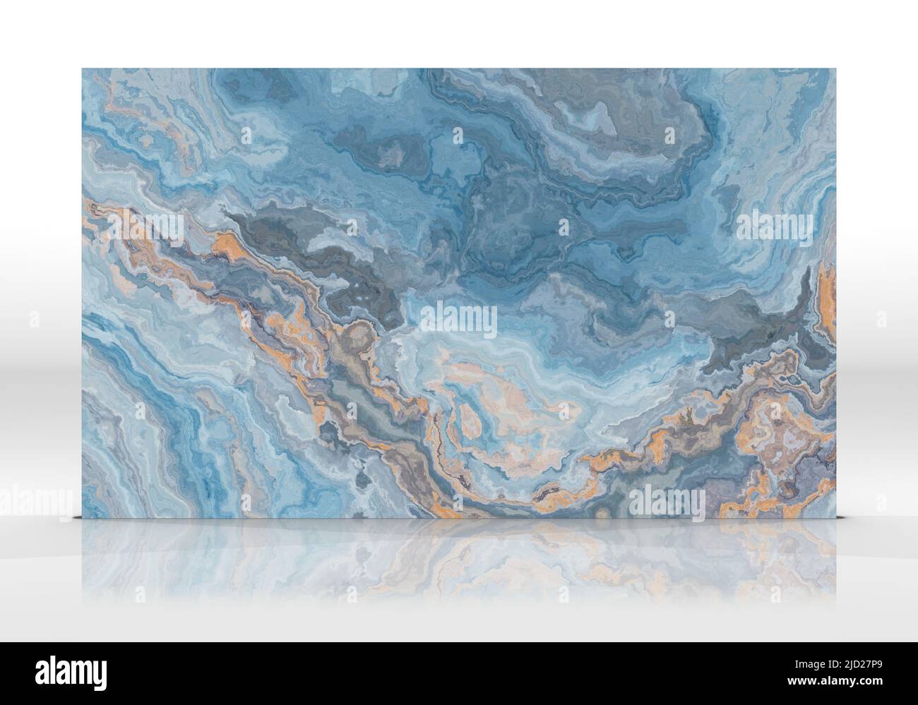 Onyx marble tile standing on the white background with reflections and ...