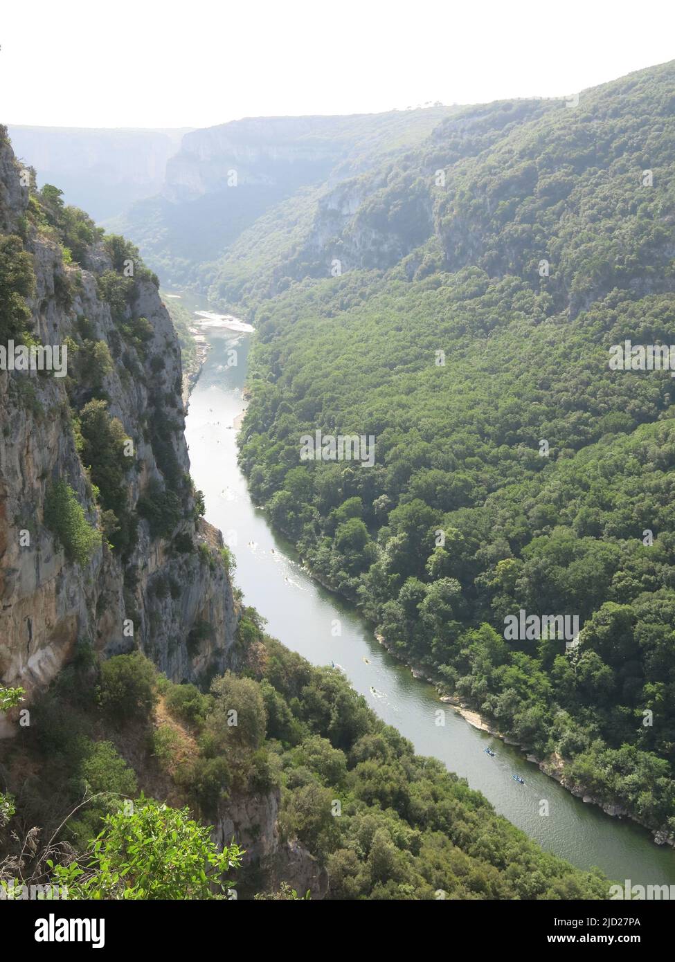 With its river winding through the steep limestone cliffs, the Ardeches ...