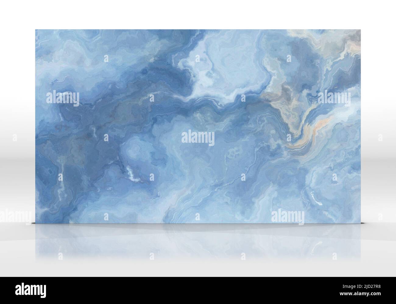 Onyx marble tile standing on the white background with reflections and ...