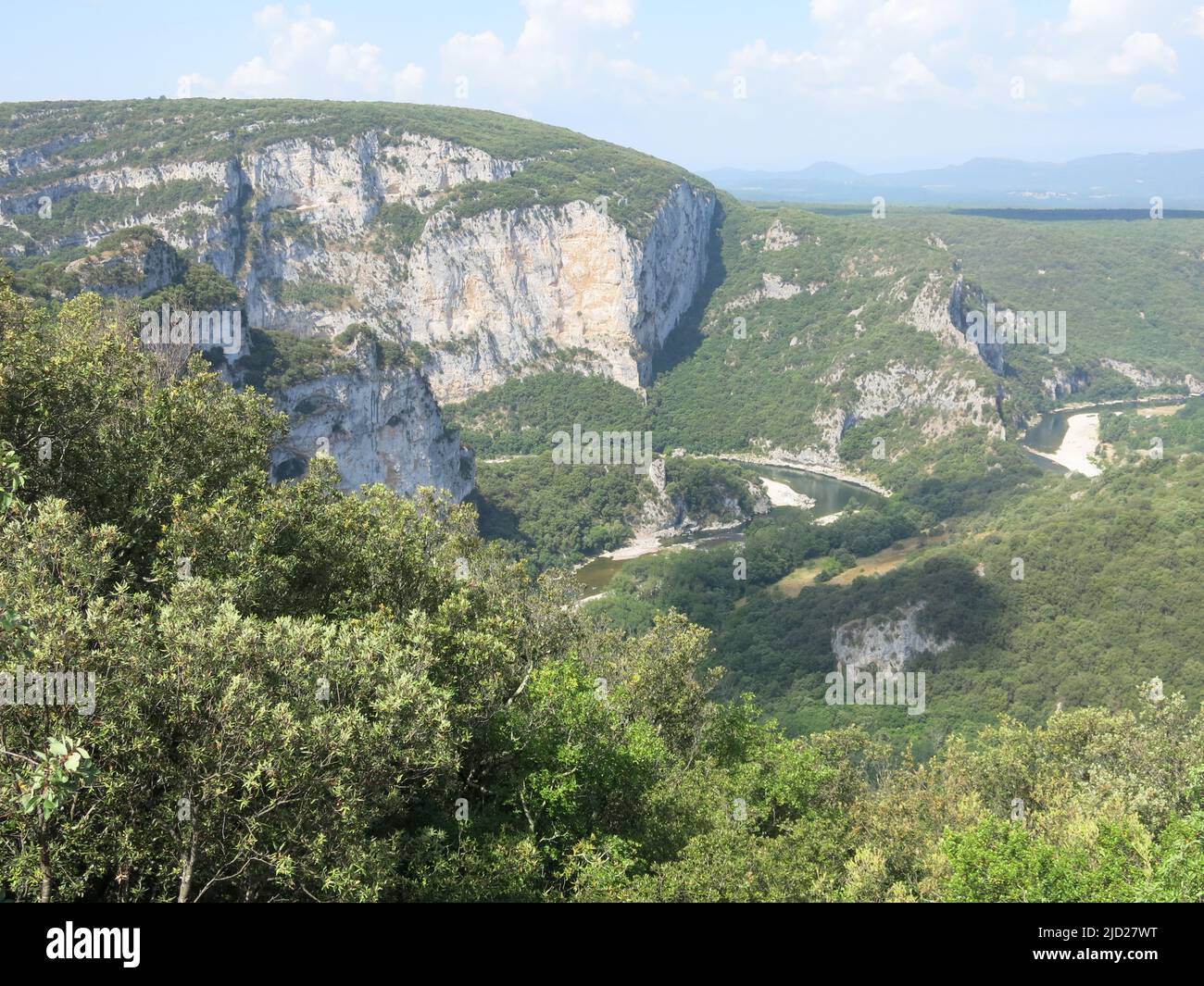 The spectacular garrigue landscape of the Gorges de l'Ardeche with its ...