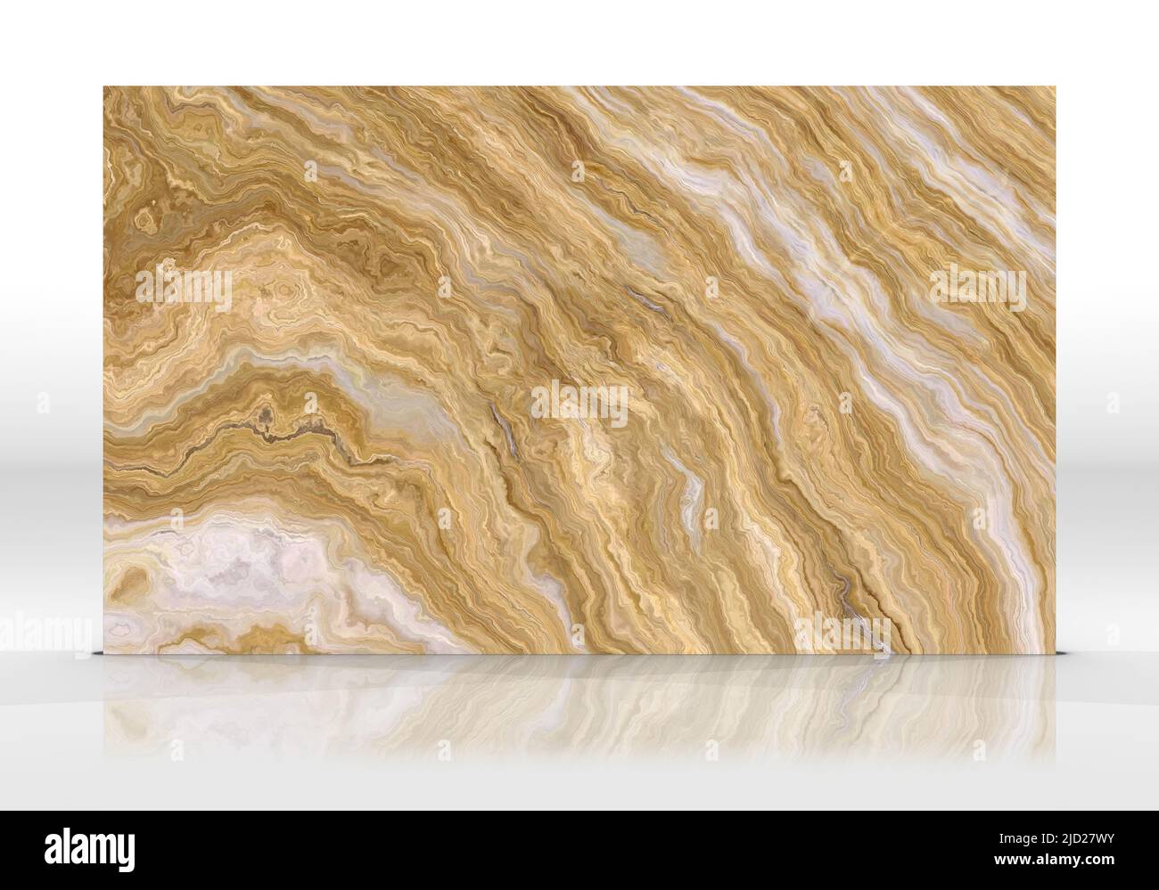 Onyx marble tile standing on the white background with reflections and ...
