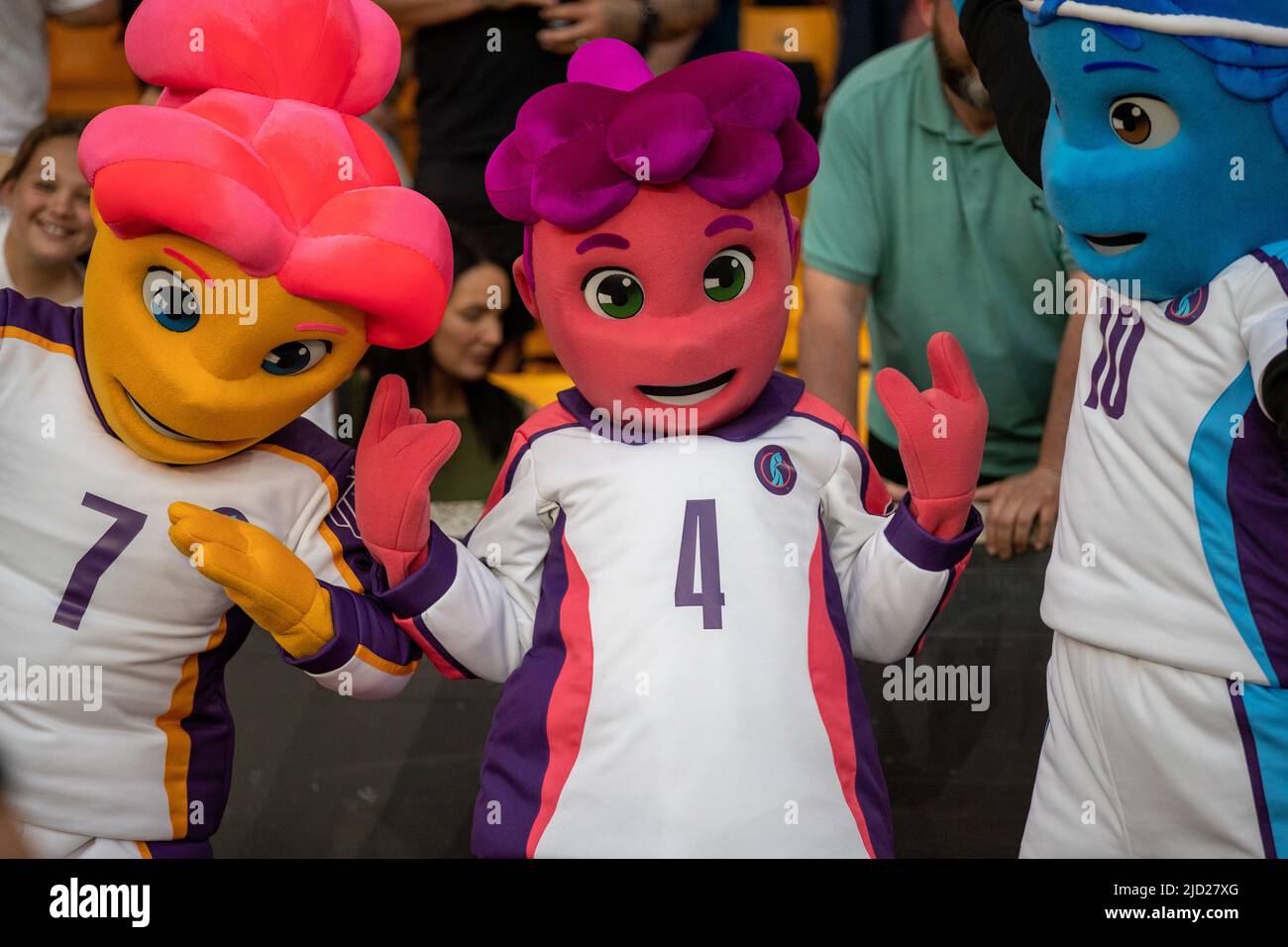 Thursday, 16th June 2022. Kai, Robyn, Ashley (Euro 2022 Mascots ...