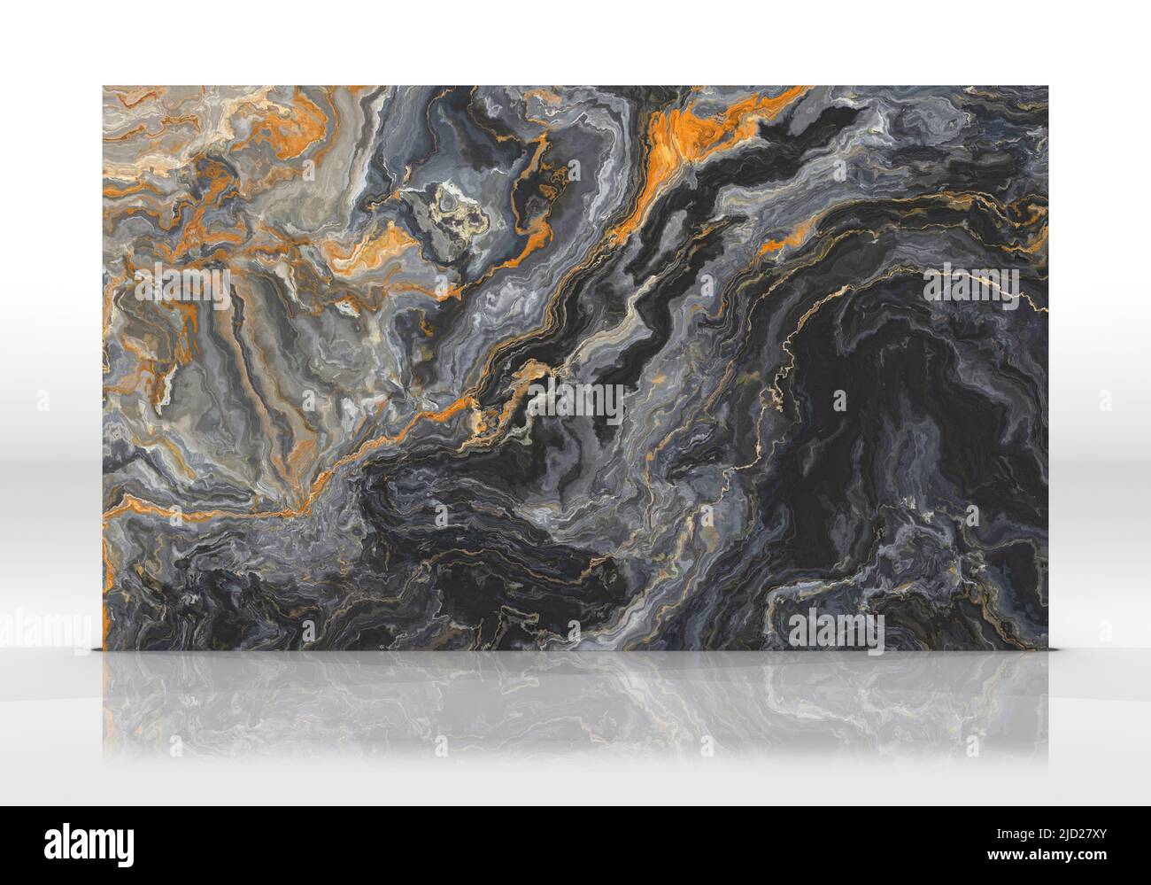 Onyx marble tile standing on the white background with reflections and ...