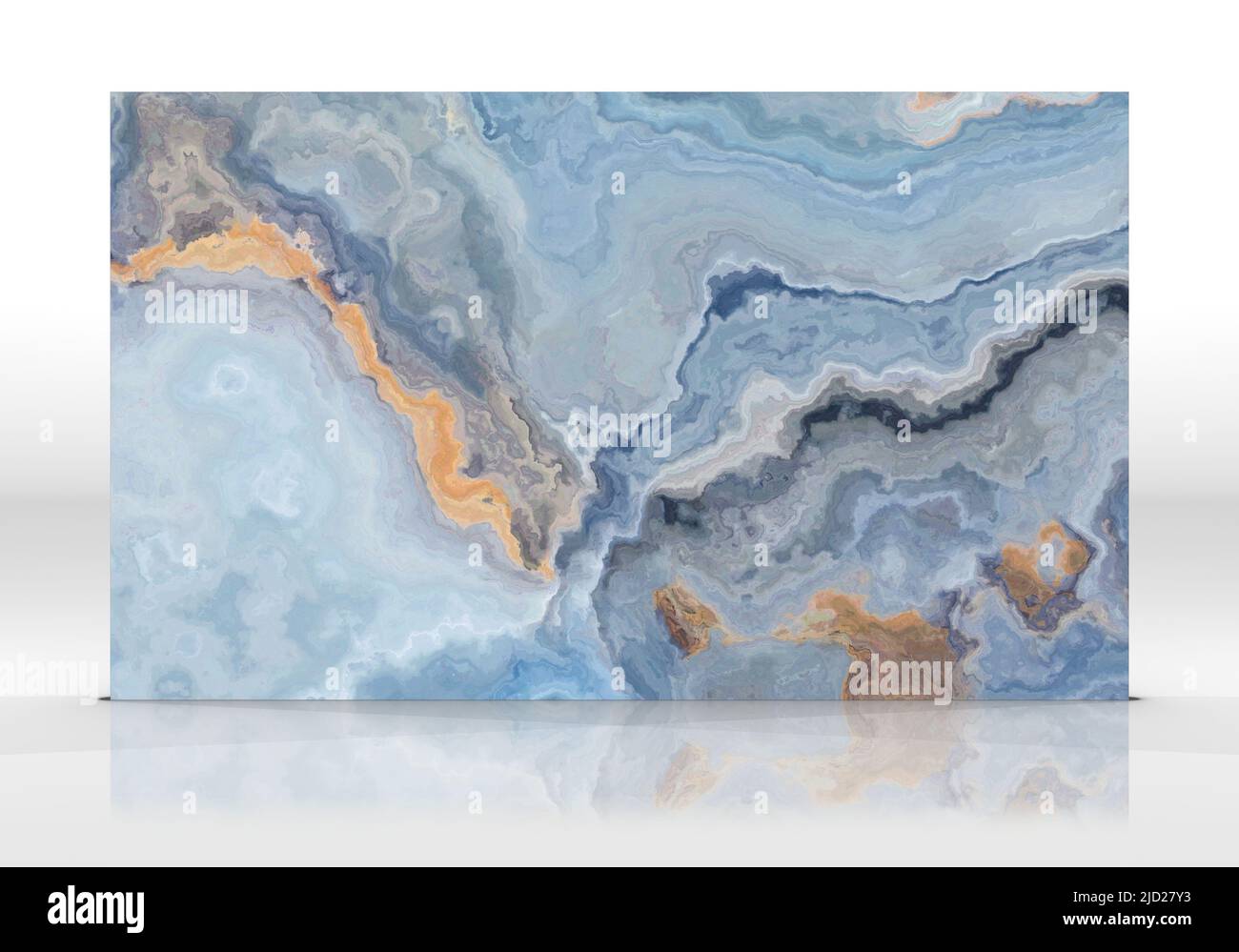 Onyx marble tile standing on the white background with reflections and ...