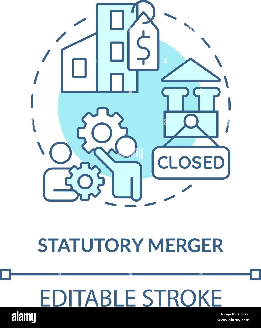 Statutory merger turquoise concept icon Stock Vector Image & Art - Alamy