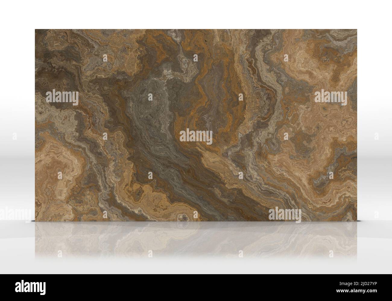 Onyx marble tile standing on the white background with reflections and ...